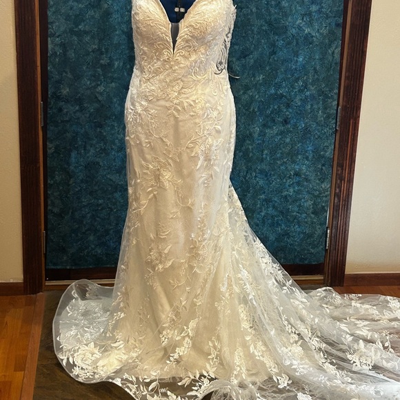 Dresses | Cream Sleeveless Plunge Gown For Bride | Poshmark